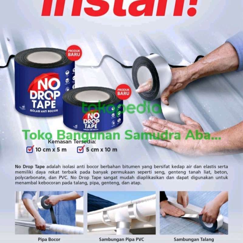 Jual No Drop Tape Isolasi Tambal Seng Anti Bocor Ready Bandung - 10cm X ...
