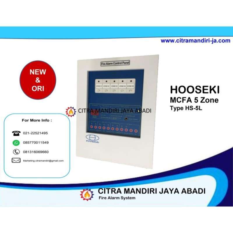 Jual Master Control Panel Fire Alarm 5 Zone Hooseki Mcfa Panel Di ...