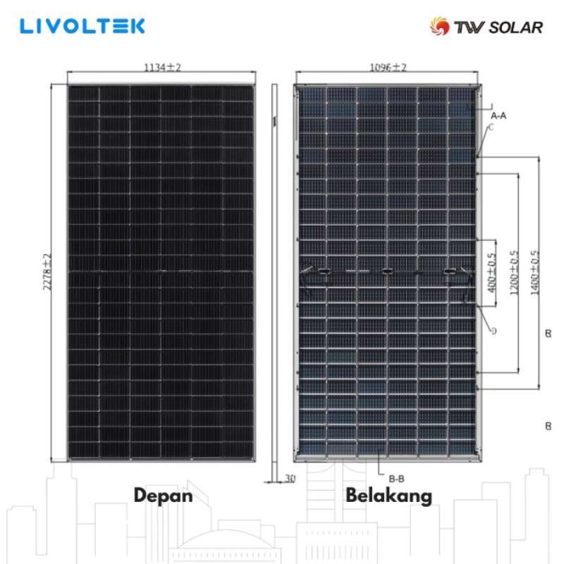 Jual Tw Solar Panel Surya 565 - 580 Wp Bifacial N-type Modul Pv Sni ...