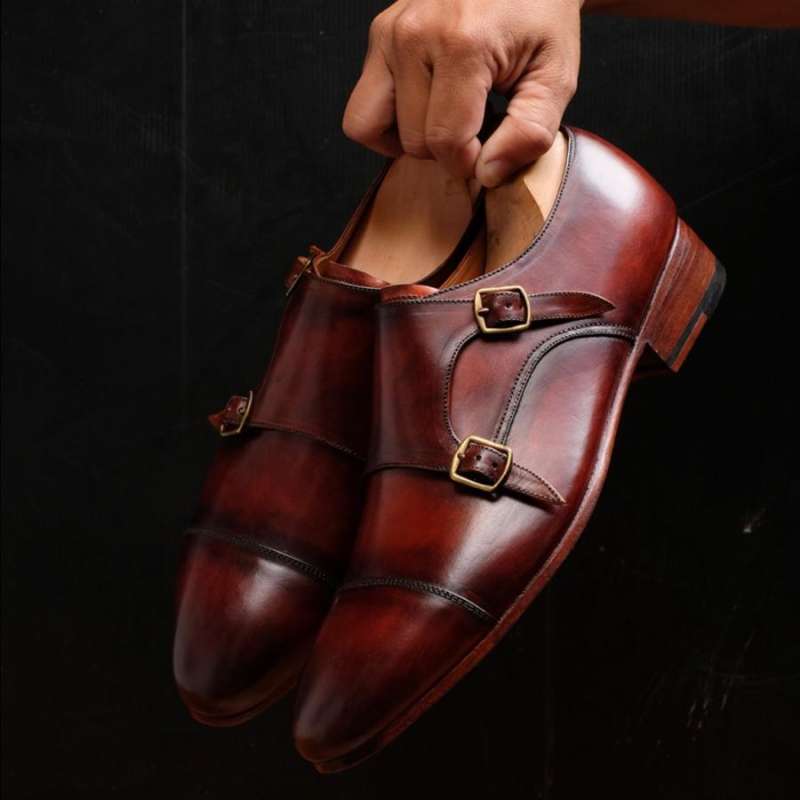 Jual Sepatu Kulit Monk Pria Koku Footwear Edward Classic Lorenzo Patina ...