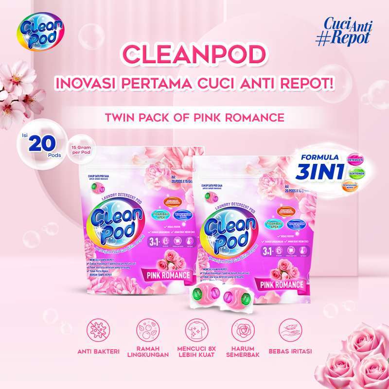 Promo Cleanpod Twin Pack Of Pink Romance Laundry Pod Detergent ...