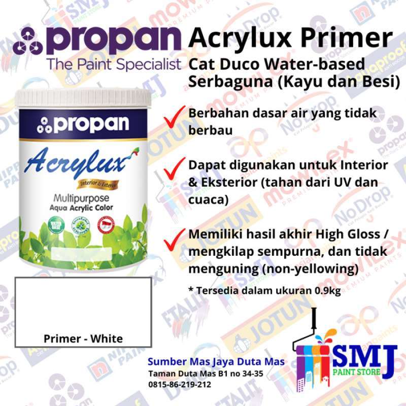 Jual Cat Duco Water Based Besi Kayu Propan Acrylux Primer White Aap-950 1kg Di Seller Shin Store ...