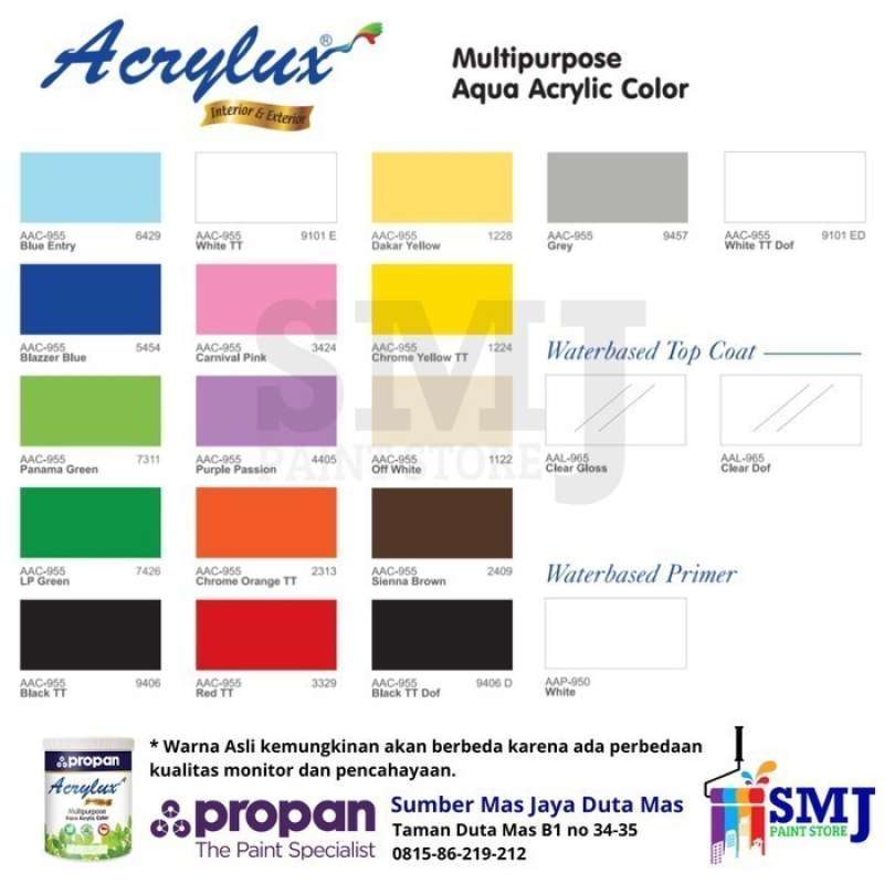 Jual Cat Duco Water Based Besi Kayu Propan Acrylux Primer White Aap-950 ...