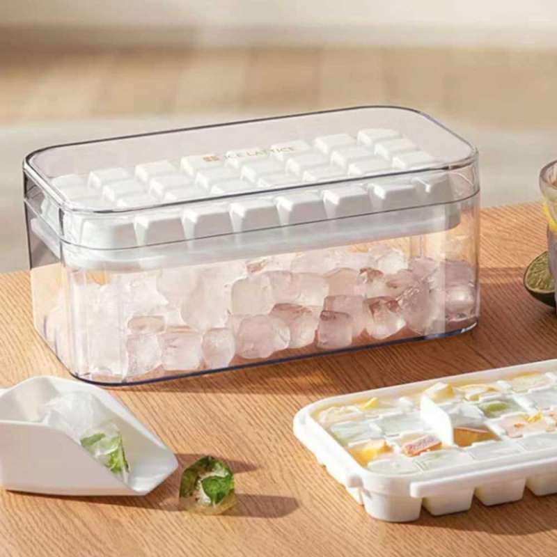Jual Ice Lattice Cetakan Es Batu Jelly Kotak 32 Grid Tray 2 Pcs With ...