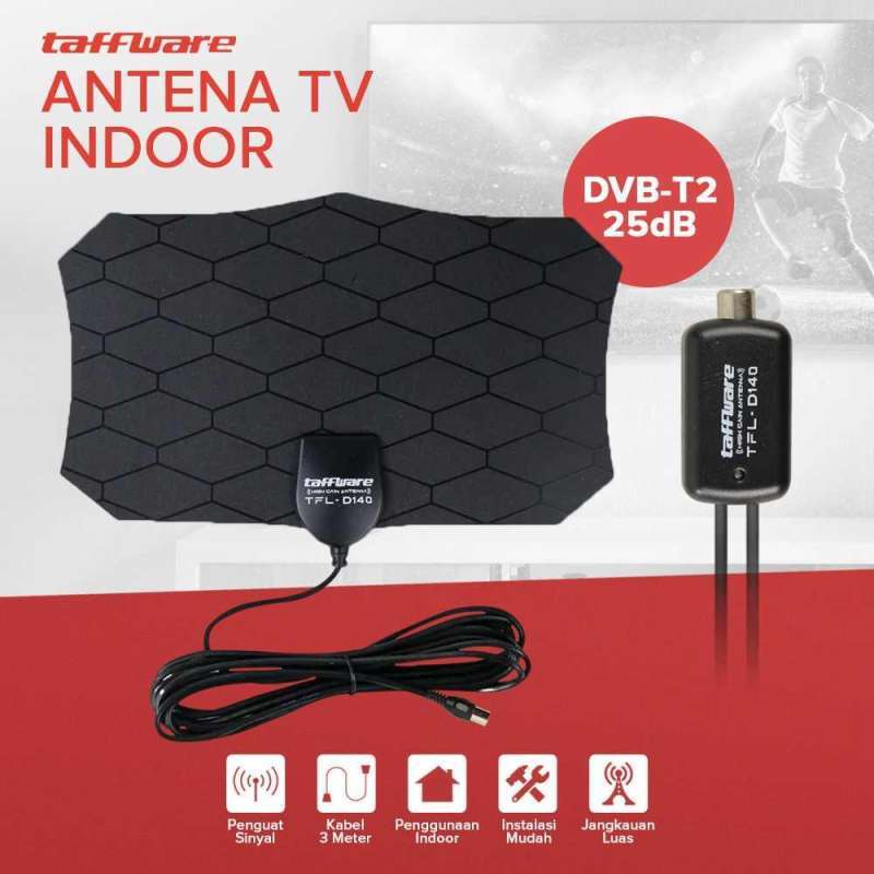 Jual Antena Tv Digital Indoor Dvb-t2 25db With Signal Booster Tfl-d140 ...