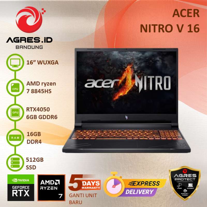 Jual Acer Nitro V Anv16-41 Ryzen 7 8845hs Rtx4050 16gb 512gb 16wuxga ...