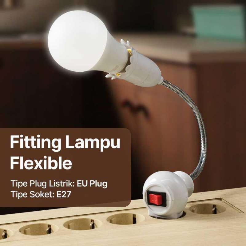Jual Himiss Fitting Lampu Flexible Led Light Bulb E27 Plug Eu 220v Hm2 ...