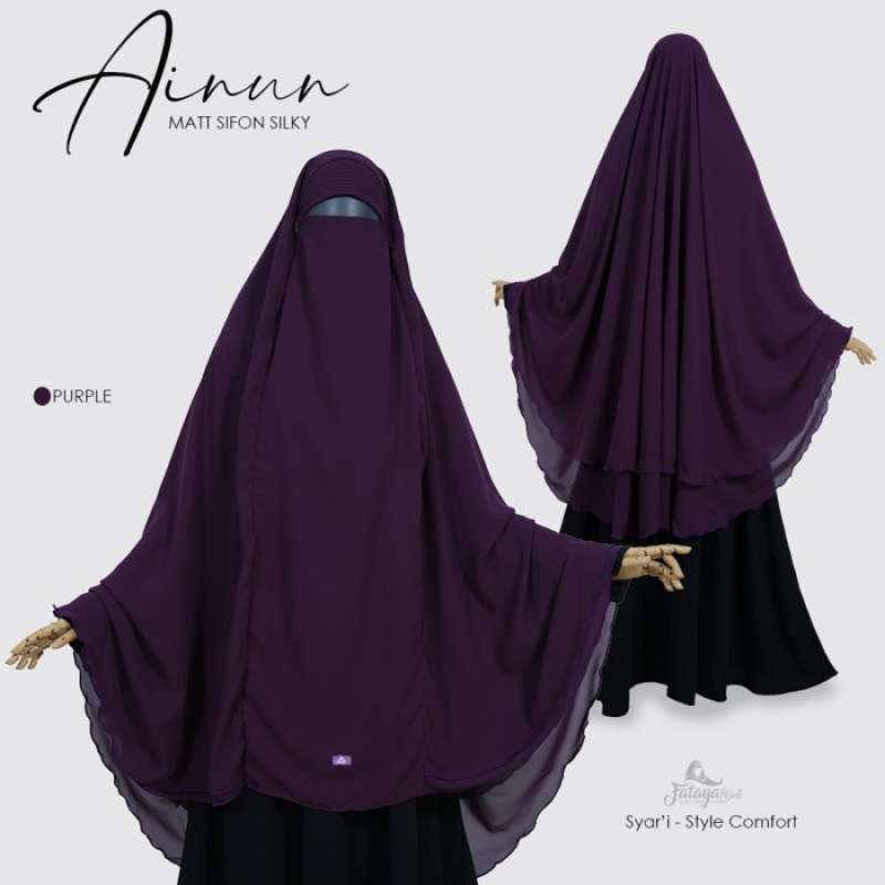 Jual Khimar Cadar Niqab Lepasan Ainun Sifon Silky - Hitam Di Seller ...
