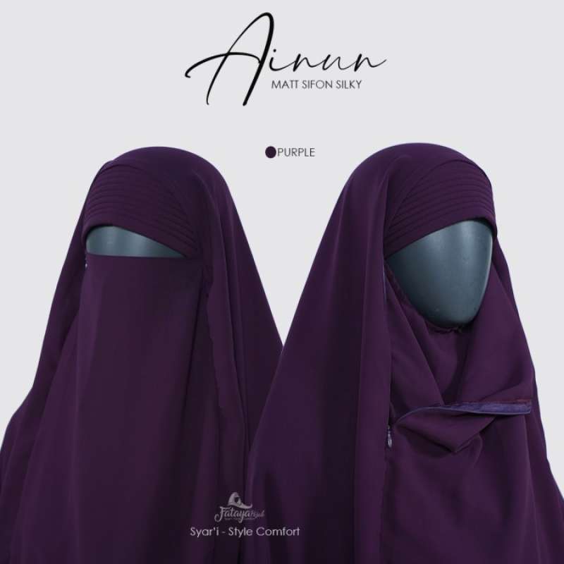Jual Khimar Cadar Niqab Lepasan Ainun Sifon Silky - Hitam Di Seller ...