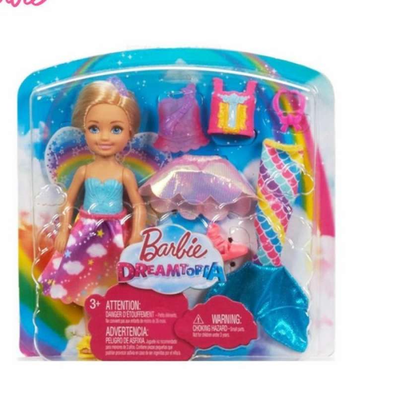 Promo Barbie Dreamtopia Chelsea Dress Up Rainbow Brown / Blonde Hair ...