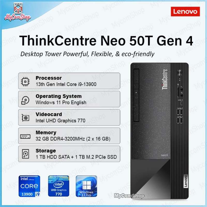 Jual Lenovo Thinkcentre Neo 50t Gen 4 Desktop Tower I9-13900 32gb Ram ...