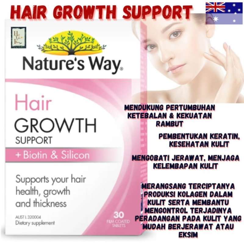 Promo Nature's Way Hair Growth Support + Biotin & Silicon 30 Tablets ...