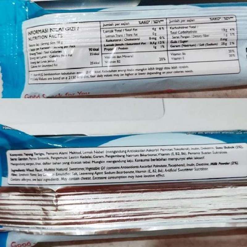 Jual Fiber Wafer Bebas Gula Sugar Free Snack Diabetes Rasa Vanilla ...