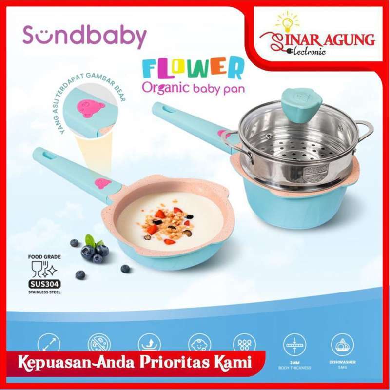 Promo Sunbaby Flower Organic Baby Pan Set Blue 100% Ori Diskon 13% Di ...