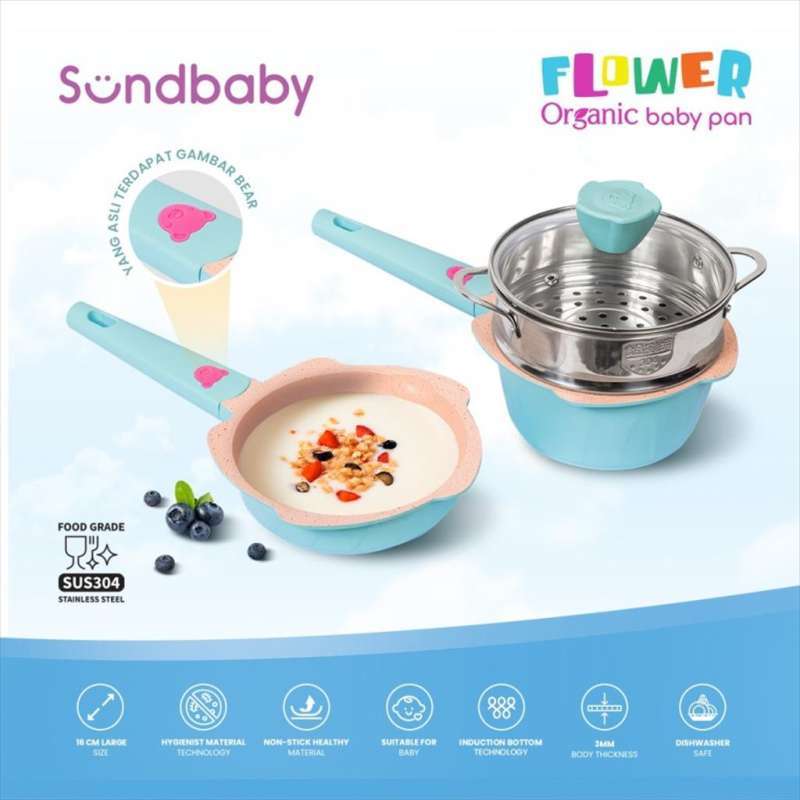 Promo Sunbaby Flower Organic Baby Pan Set Blue 100% Ori Diskon 13% Di ...