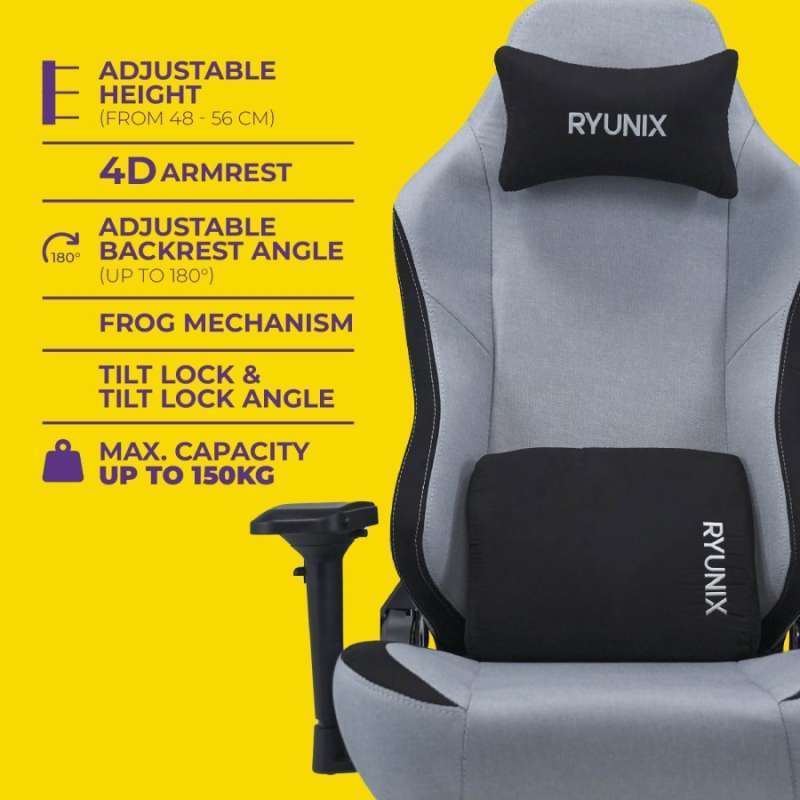 Jual Sades Ryunix Gx8 Gx-8 Kursi Gaming Chair Frog Mechanism Gx 8 Di ...