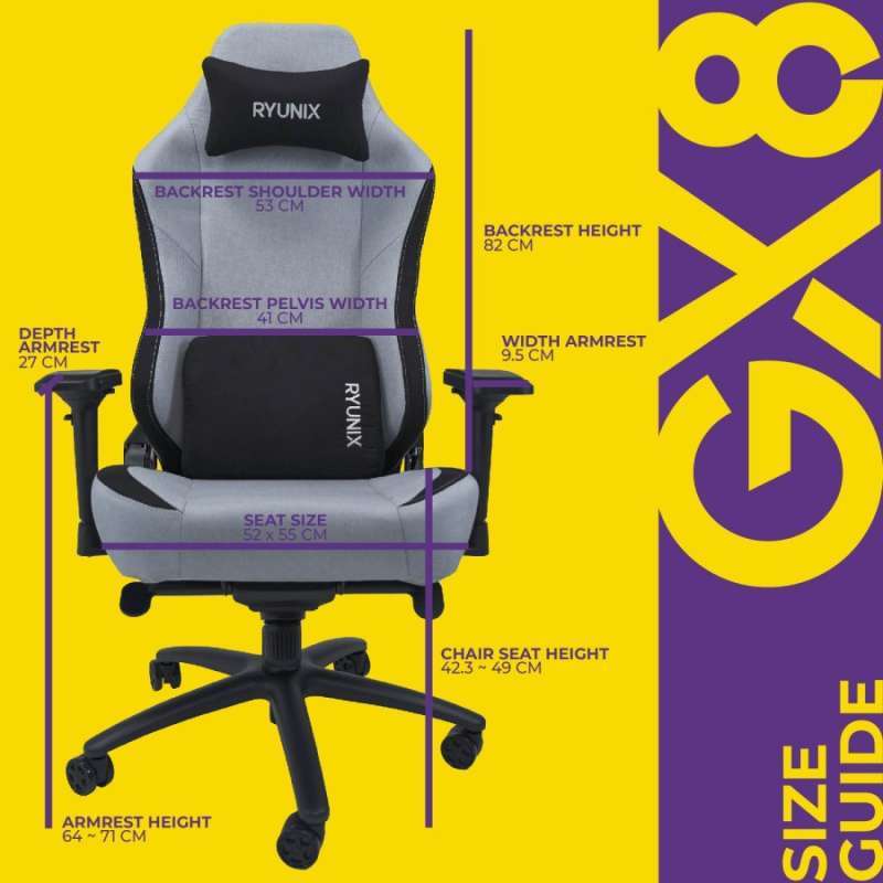 Jual Sades Ryunix Gx8 Gx-8 Kursi Gaming Chair Frog Mechanism Gx 8 Di ...