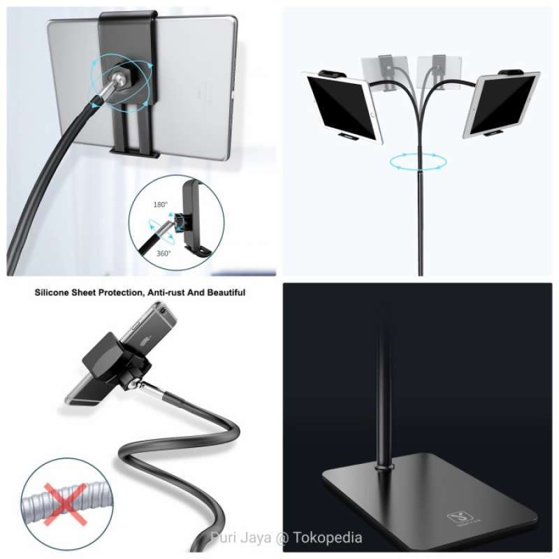 Jual Stand Tablet Phone Floor Standing Holder Tiang Hp iPad Treadmill ...