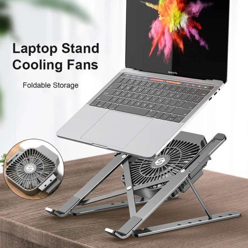 Jual Stand Holder Laptop Aluminium Foldable With Cooling Fan - Dc1316 ...
