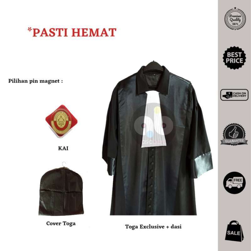 Jual Paket Hemat!!! Toga Pengacara/advokat Exclusive Jetblack 100% ...