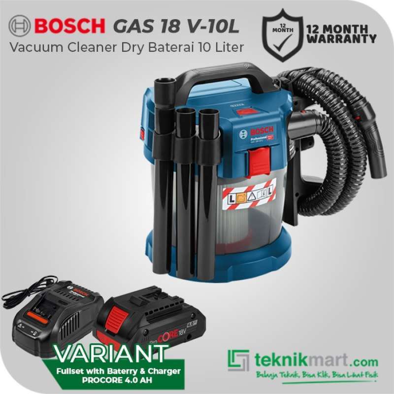 Promo Bosch Gas 18v-10l 18volt Cordless Vacuum Cleaner Dry 10l Baru ...