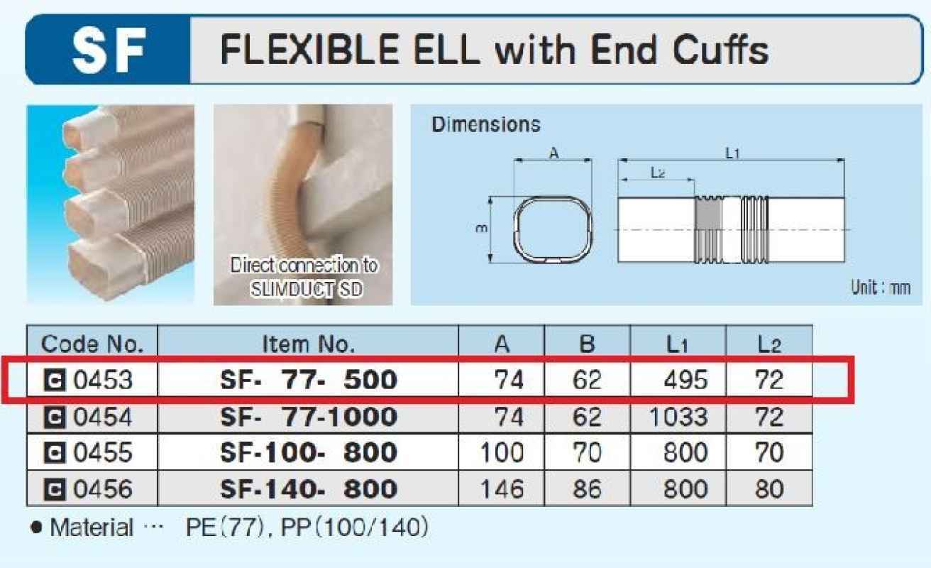 Promo Slimduct Inaba Denko Sf 77-500 Sambungan Fleksibel Akordion ...