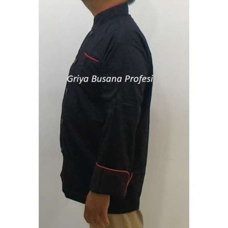 Jual Jumbo Seragam Baju Chef Baju Koki Hitam Lengan Panjang Size Xxl ...