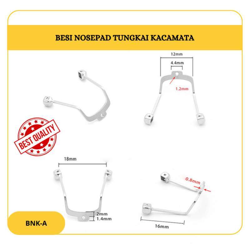 Jual Besi Nosepad Tungkai Kacamata Pad Arm Slot Joined Bridge Nose Pad -bnk Di Seller Aghanim ...