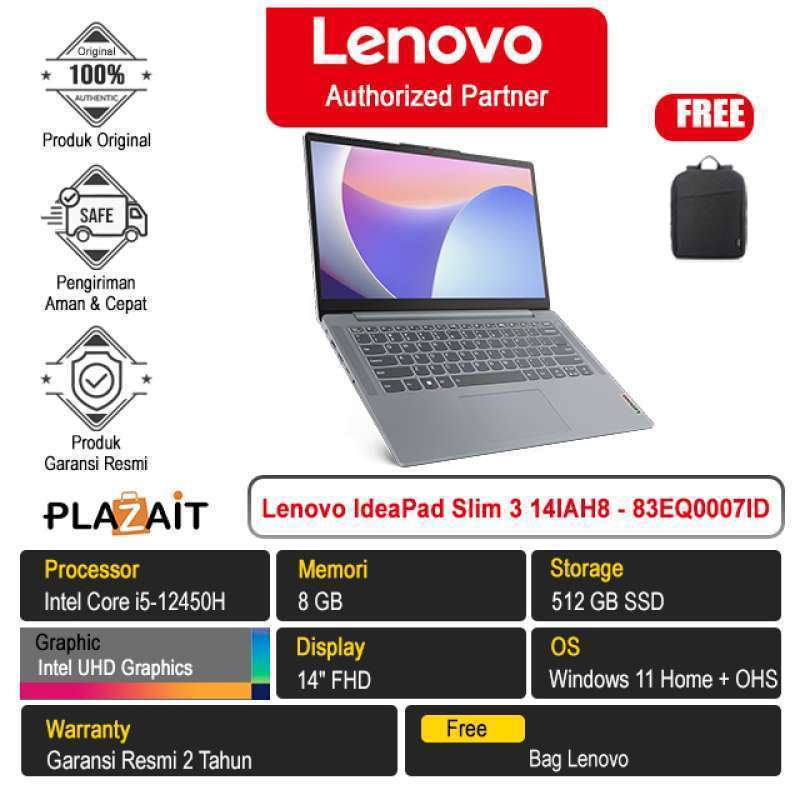 Jual Laptop Lenovo Ideapad Slim Iah Id Id Intel Core I H Gb Gb Ssd Intel
