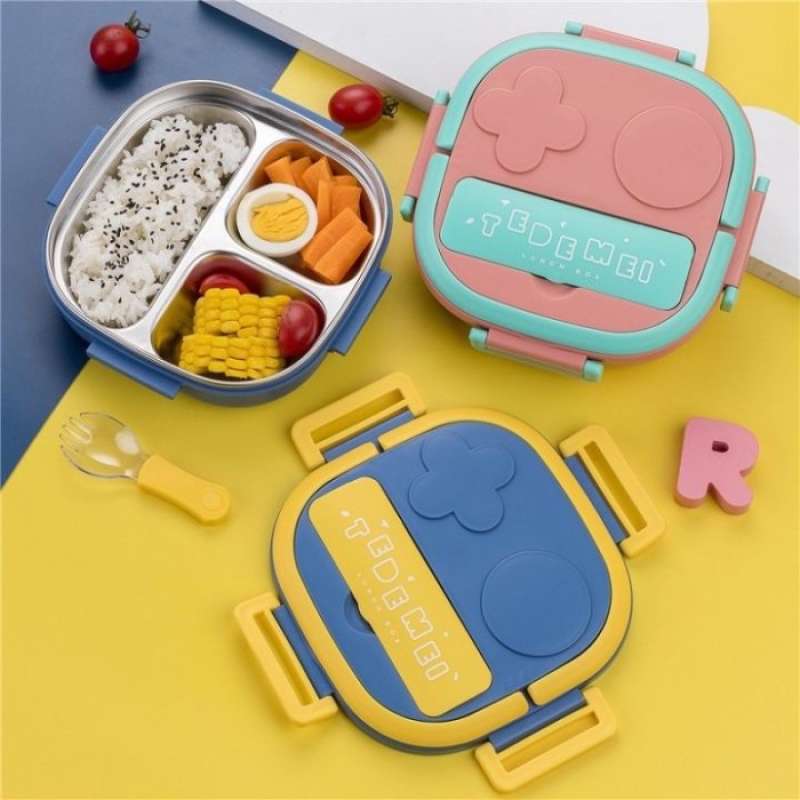 Promo Tedemei Kotak Makan Anak Stainless 304 Kids Lunch Box Set Diskon ...