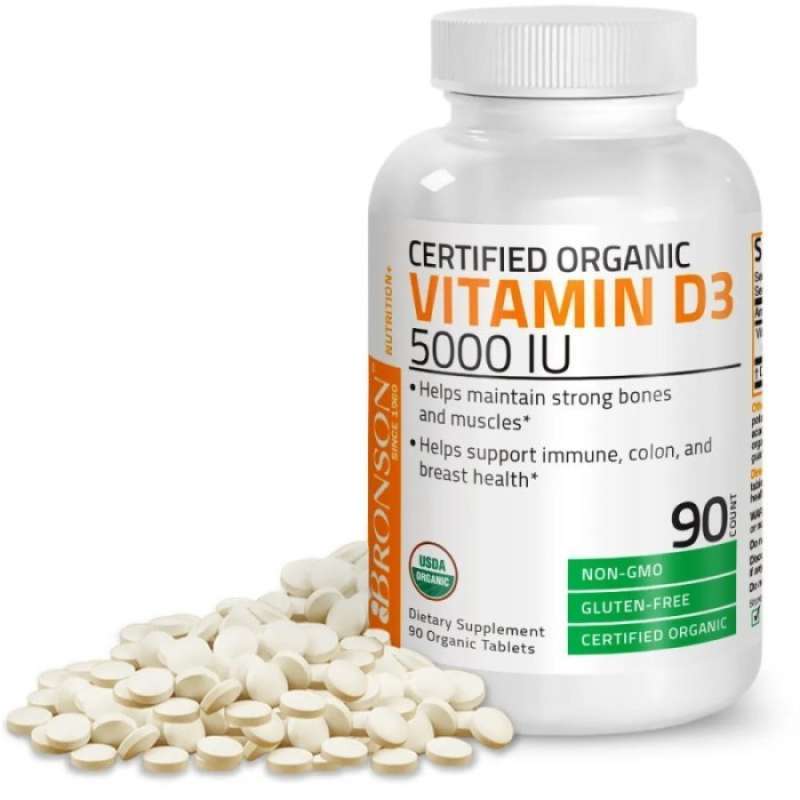 Promo Bronson Vitamin D3 5000 Iu Usda Certified Organic - 90 Organic ...