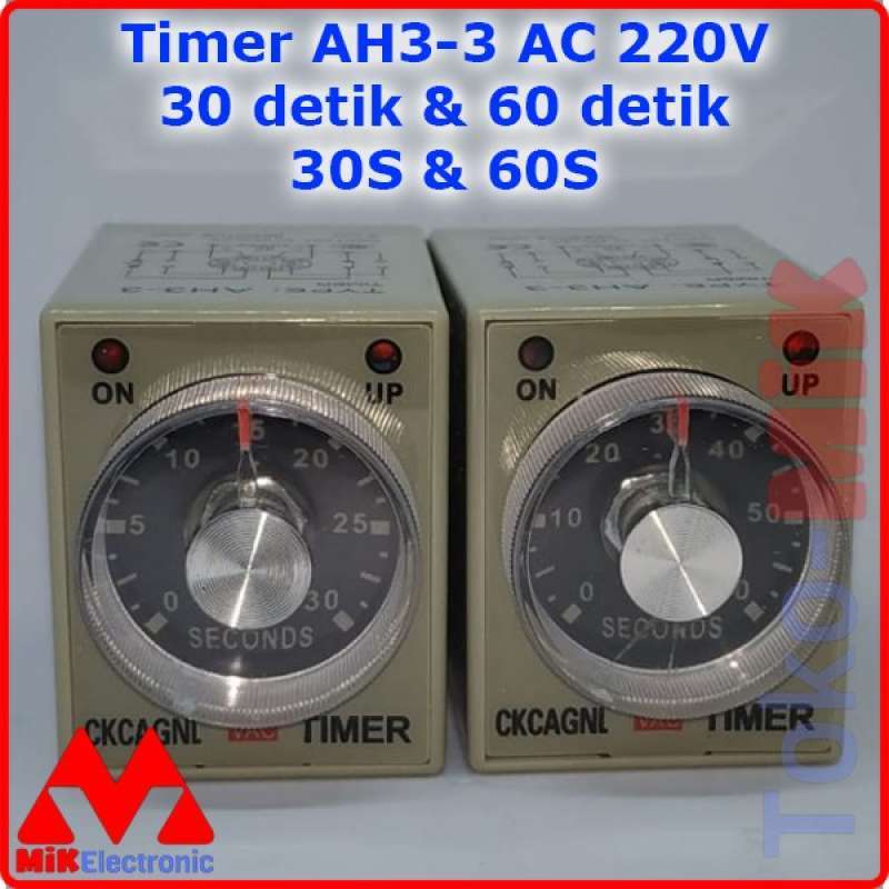 Promo Timer Ah3-3 Ah3 220v 30 & 60 Detik 30s 60s Delay Timer 8 Pin ...