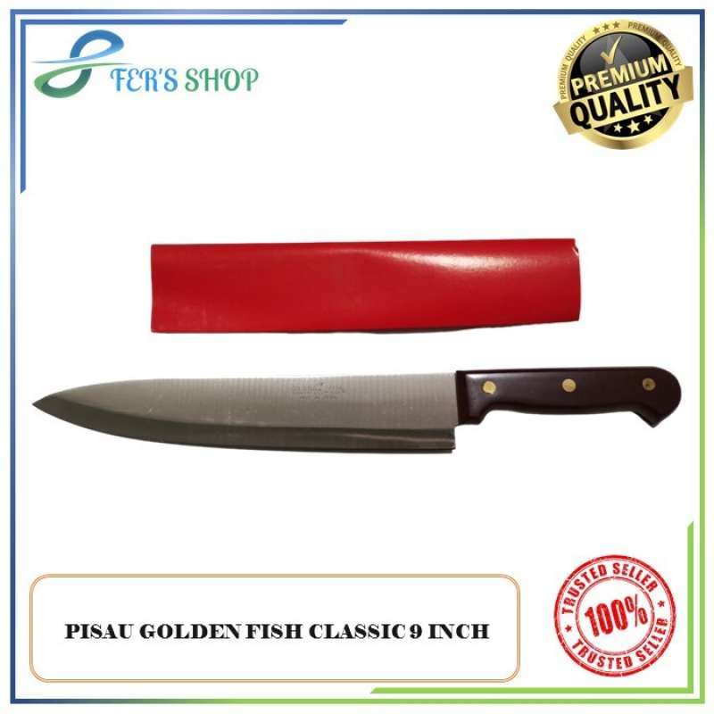 Promo Pisau Dapur Jepang Golden Fish 9 Inch Model Classic / Pisau Dapur ...