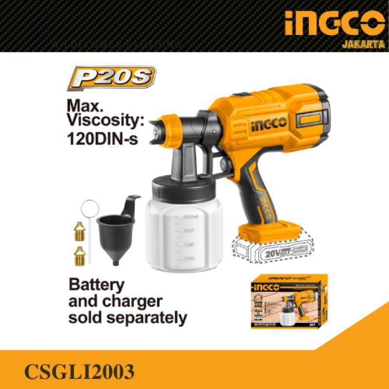 Jual Spray Paint Gun Cordless (800cc) Ingco Csgli2003 Cat Semprot ...