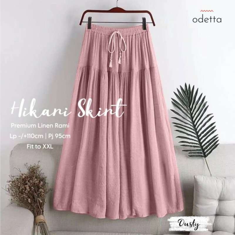 Jual Rok Skirt Wanita Kekinian Bahan Linen Hikari Di Seller Circlet ...