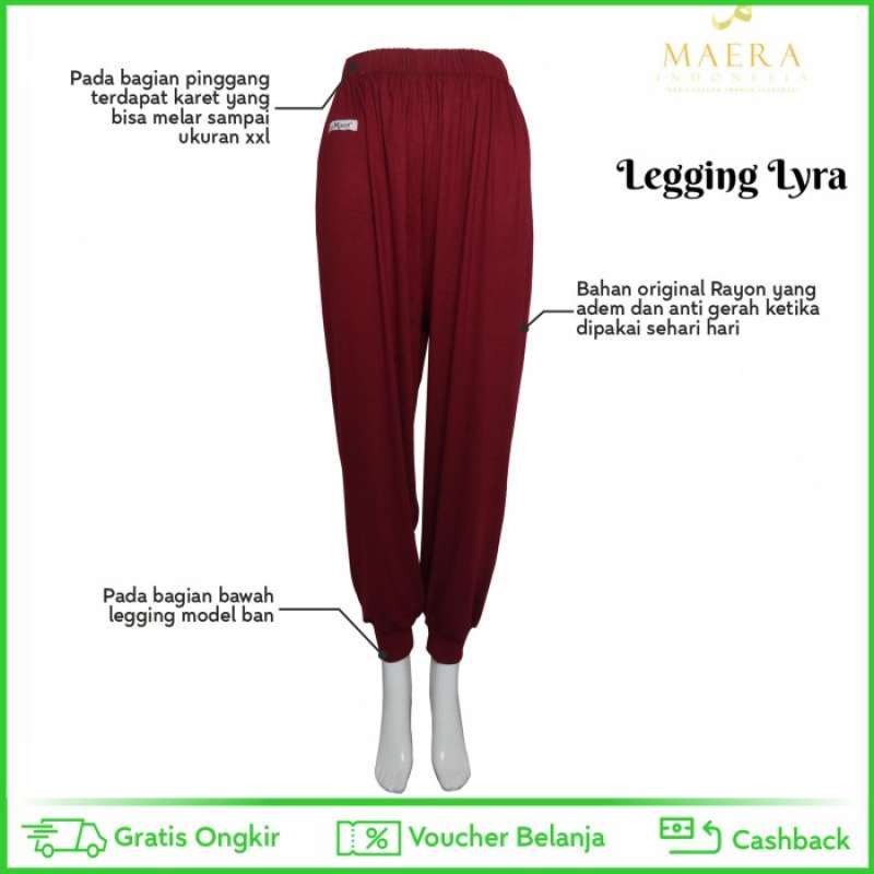 Jual Legging Wanita Dewasa Muslimah Celamis Jumbo Bisban Rayon By Maera ...