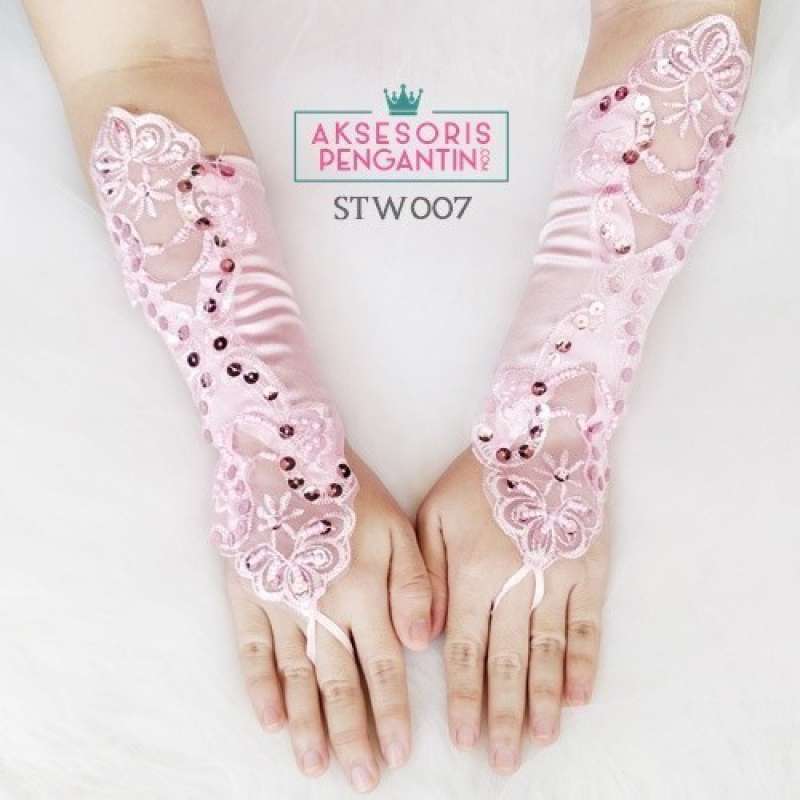 Jual Sarung Tangan Pesta Lace Brokat Biru Wedding Gloves Wanita Stw008 ...