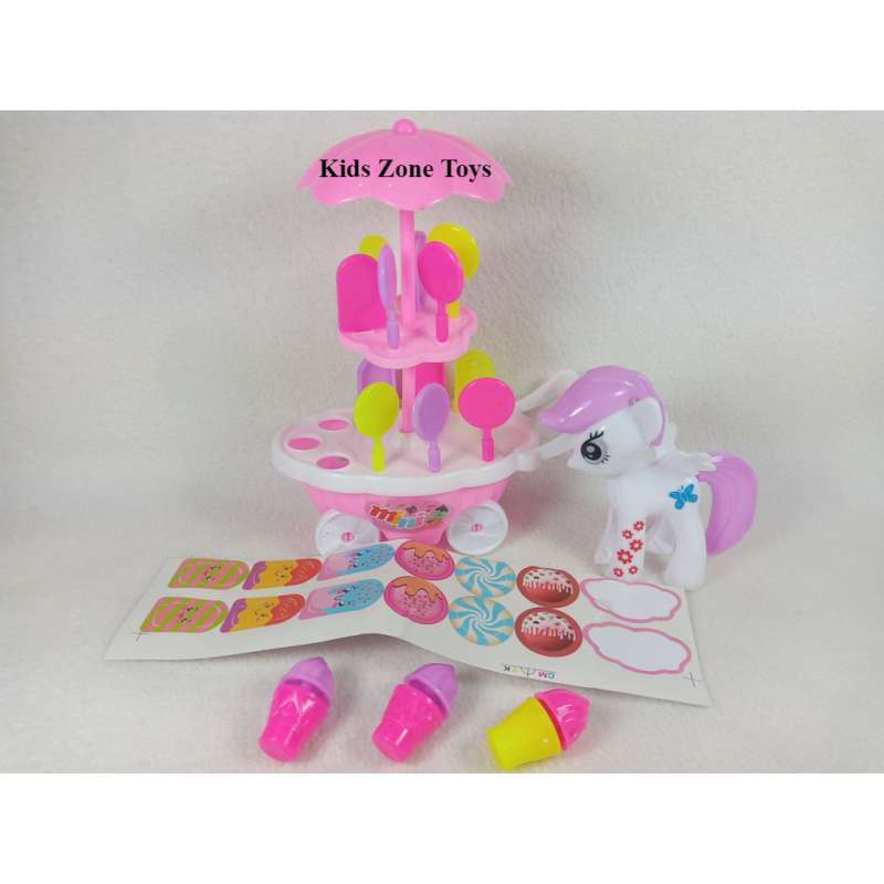 Promo Mainan Anak Gerobak Es Es Krim + Karakter Kuda Pony / Trolley Es ...