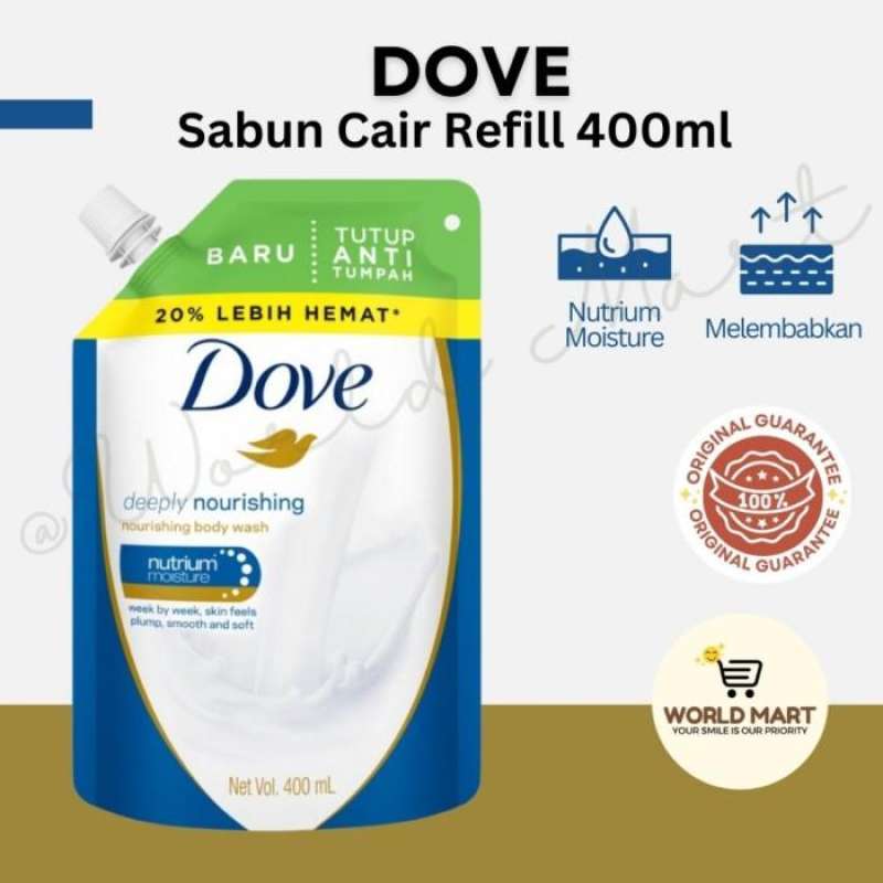 Jual Dove Sabun Mandi Cair Refill Deeply Nourishing 400ml Di Seller ...
