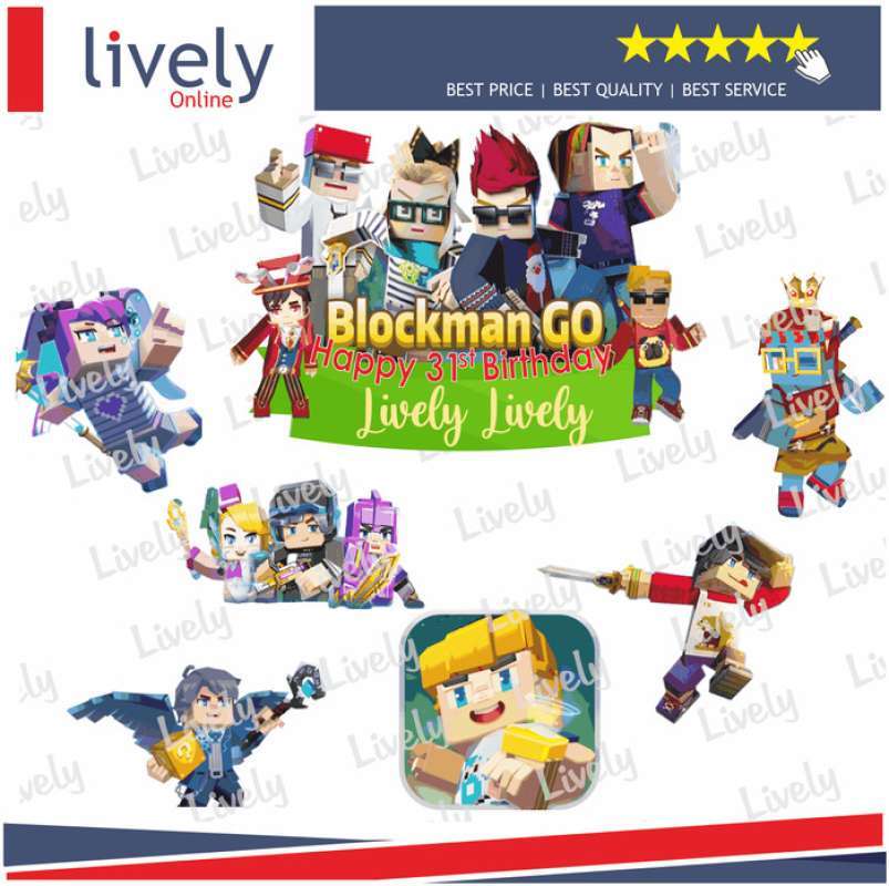 Promo Nama Cake Topper Karakter Blockman Go Hiasan Ulang Tahun Diskon ...