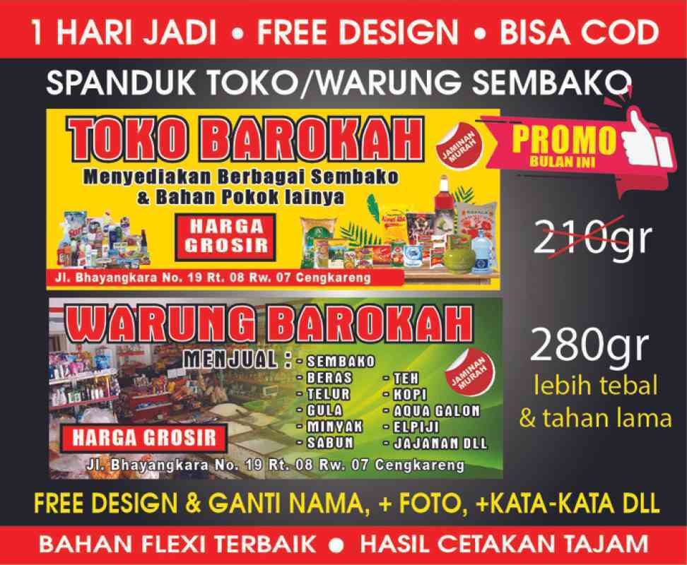 Promo Spanduk/banner Warung Sembako,toko Kelontong,agen Sembnako Dll ...