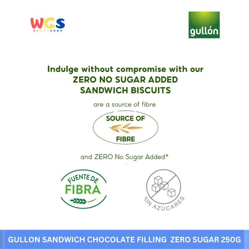 Jual Gullon Sandwich Chocolate Filling Zero No Sugar Added 250g ...