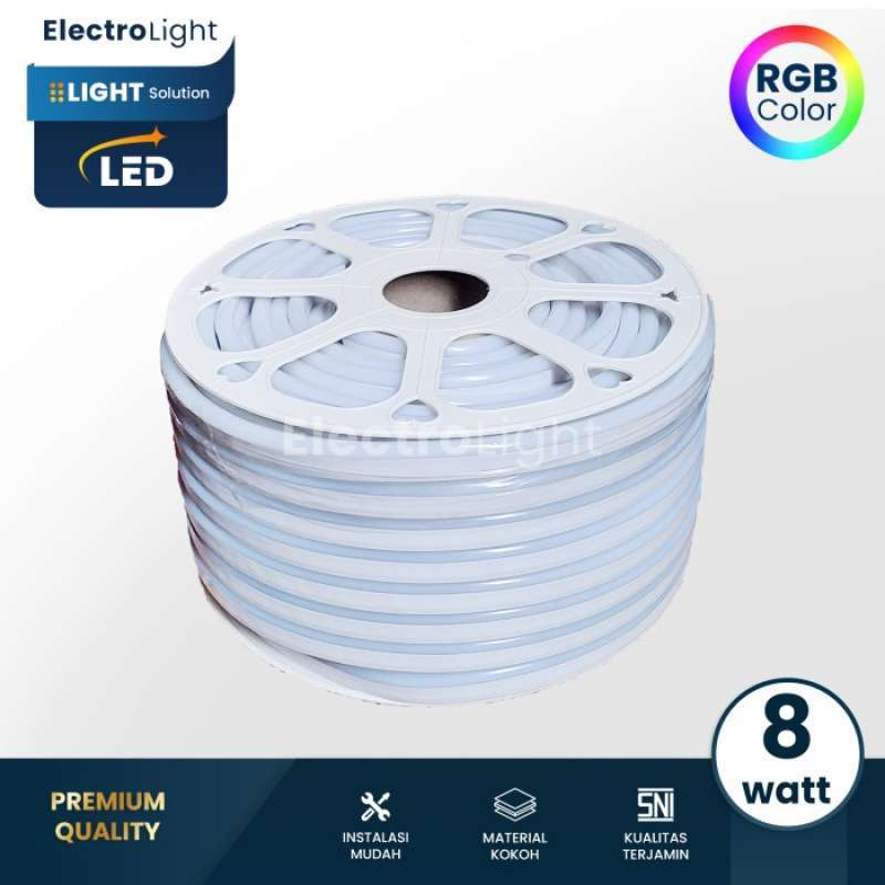 Promo Lampu Strip Rgb Led Neon Flex 220v Full Color 1 Roll 50 Meter ...