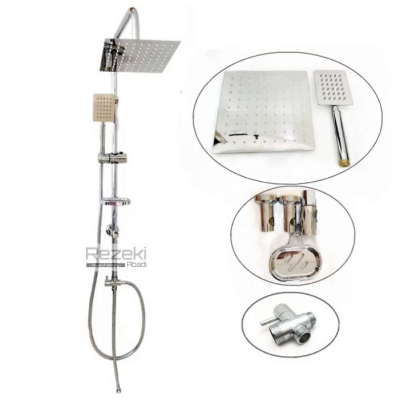Promo Shower Tiang Set Full Stainless 808wl / Shower Mandi Diskon 23% ...