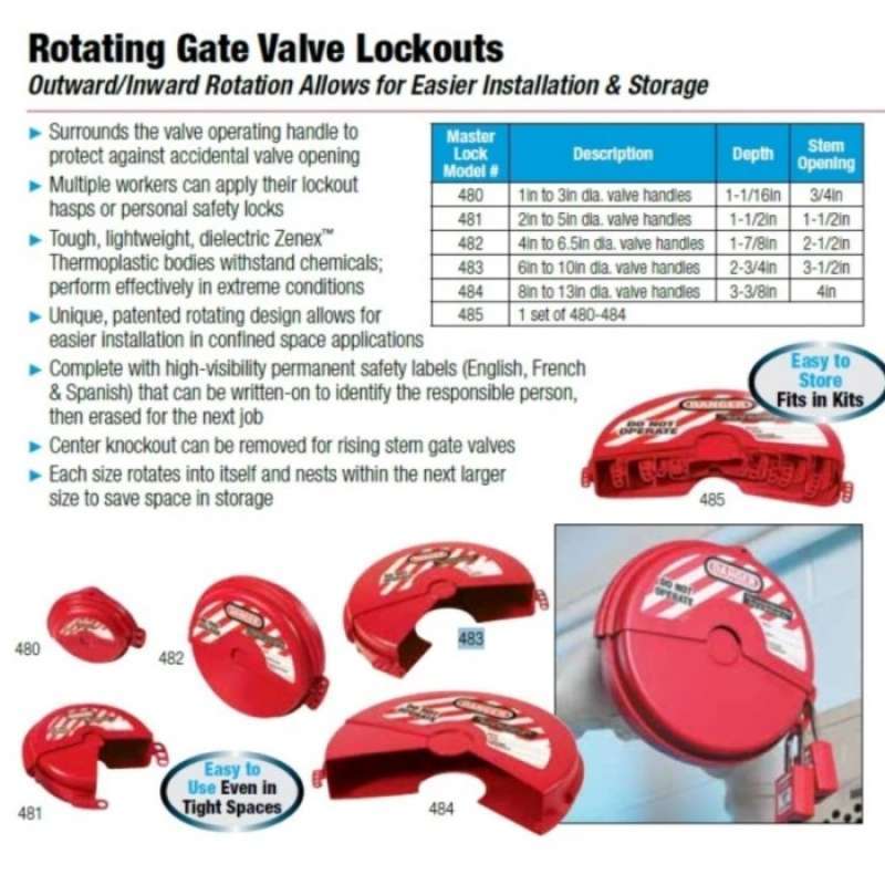 Promo Master Lock 483 Lockout Tagout Rotating Gate Valve Lockout Diskon ...