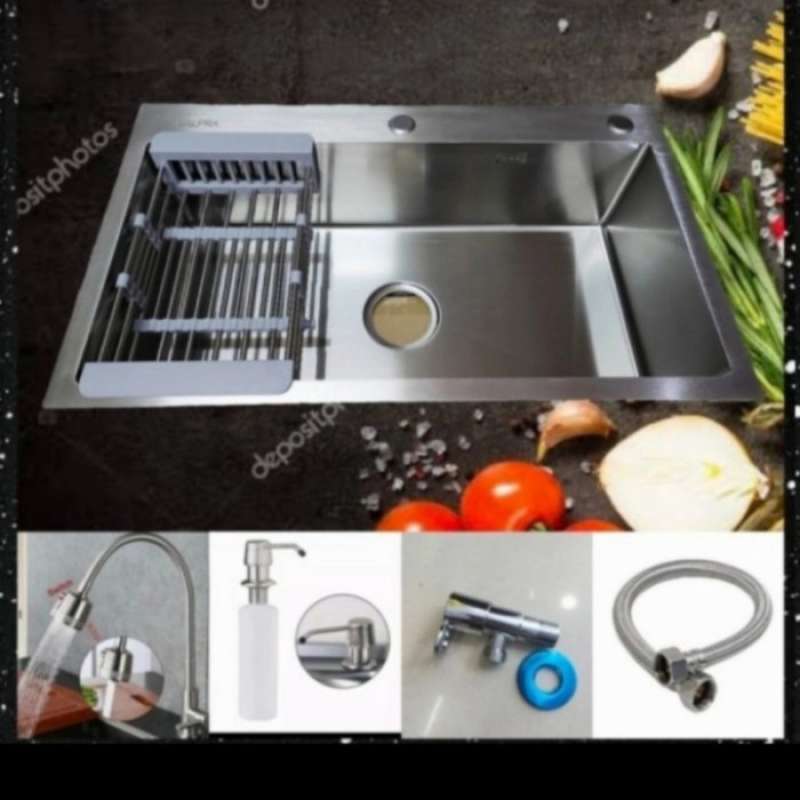 Promo Kitchen Sink Minimalis 1 Lubang Besar 8050 Stainless / Sink 8050 ...