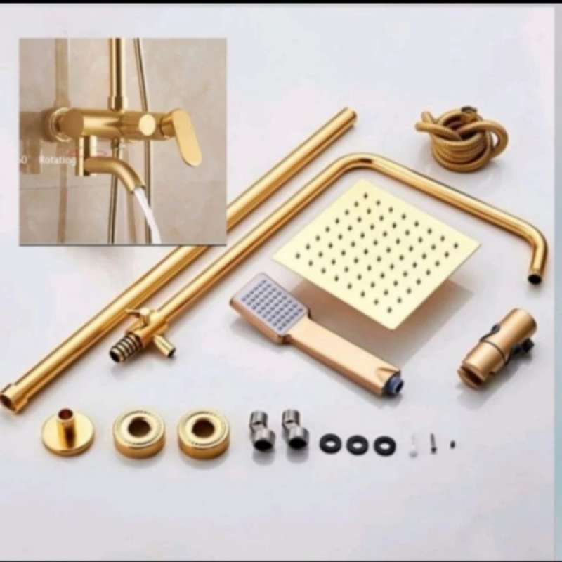 Promo Shower Tiang Gold Emas Model Onda /shower Set Kamar Mandi Diskon ...