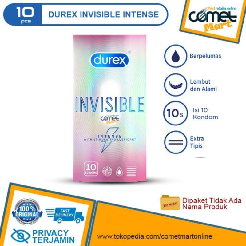 Promo Kondom Durex Invisible Intense. Condom Tipis Pelumas Bikin O - 10 ...