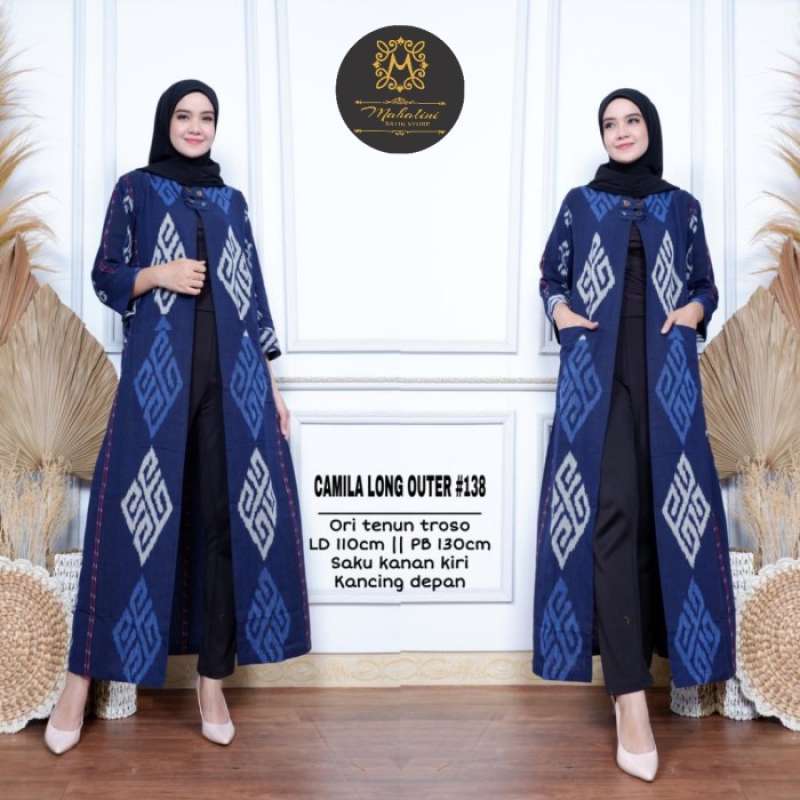 Jual New Long Outer Tenun Troso Ori Batik Wanita Modern Casual Baju ...