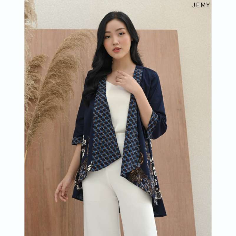 Jual Evercloth Jemy Outer Batik Wanita Luaran Batik Atasan Batik Wanita ...
